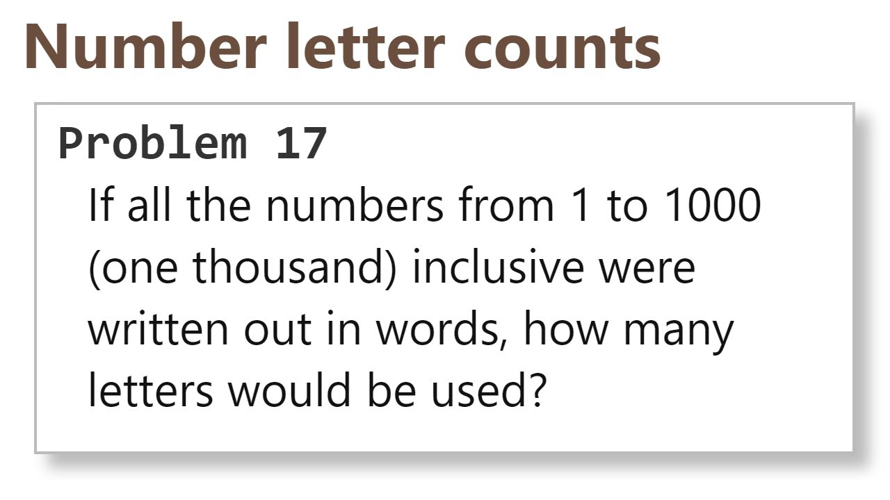 Project Euler: Problem 17 (C/C++)