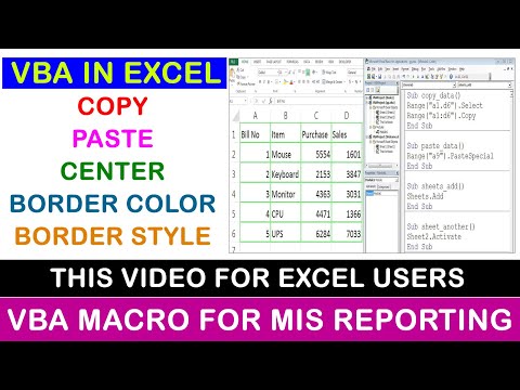Learn VBA Tutorial Copy Paste Center Border Color and Border in Hindi VBA Complete Course - Mind ...