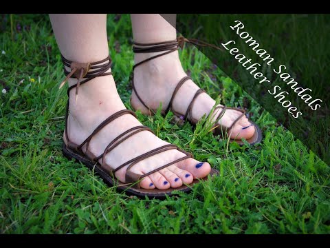 Roman Sandals, Leather shoes, Barefoot, DIY