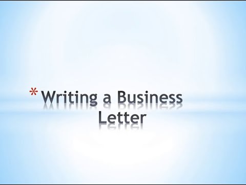 Business Letter Writing