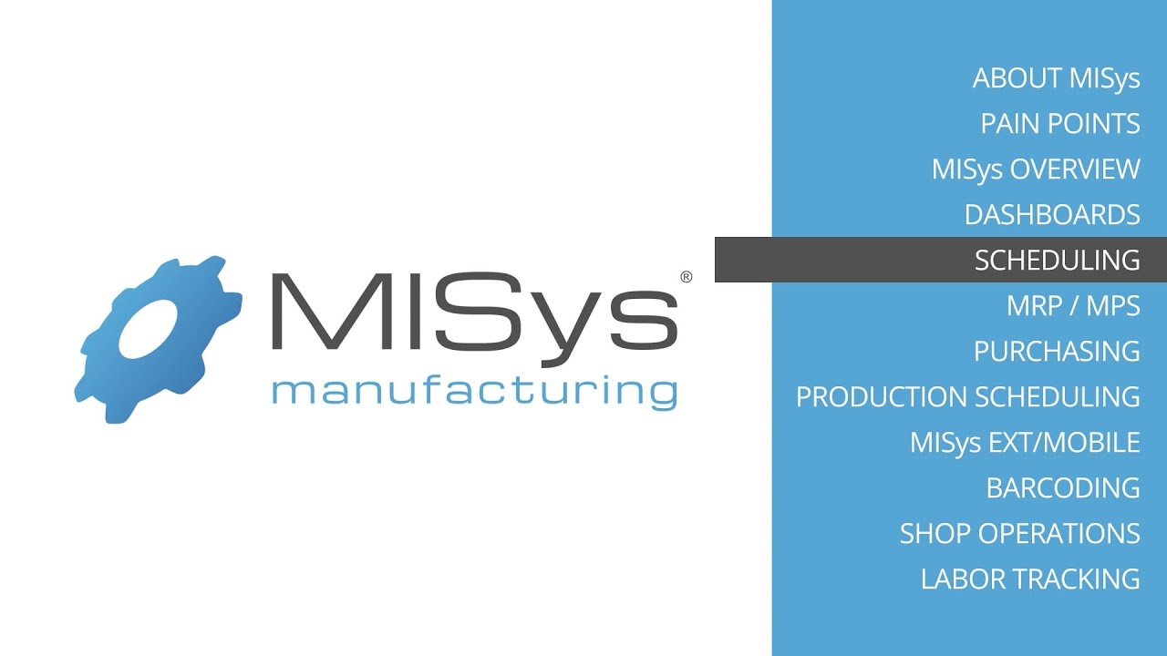 Demo Master Production Scheduling with MISys Manufacturing