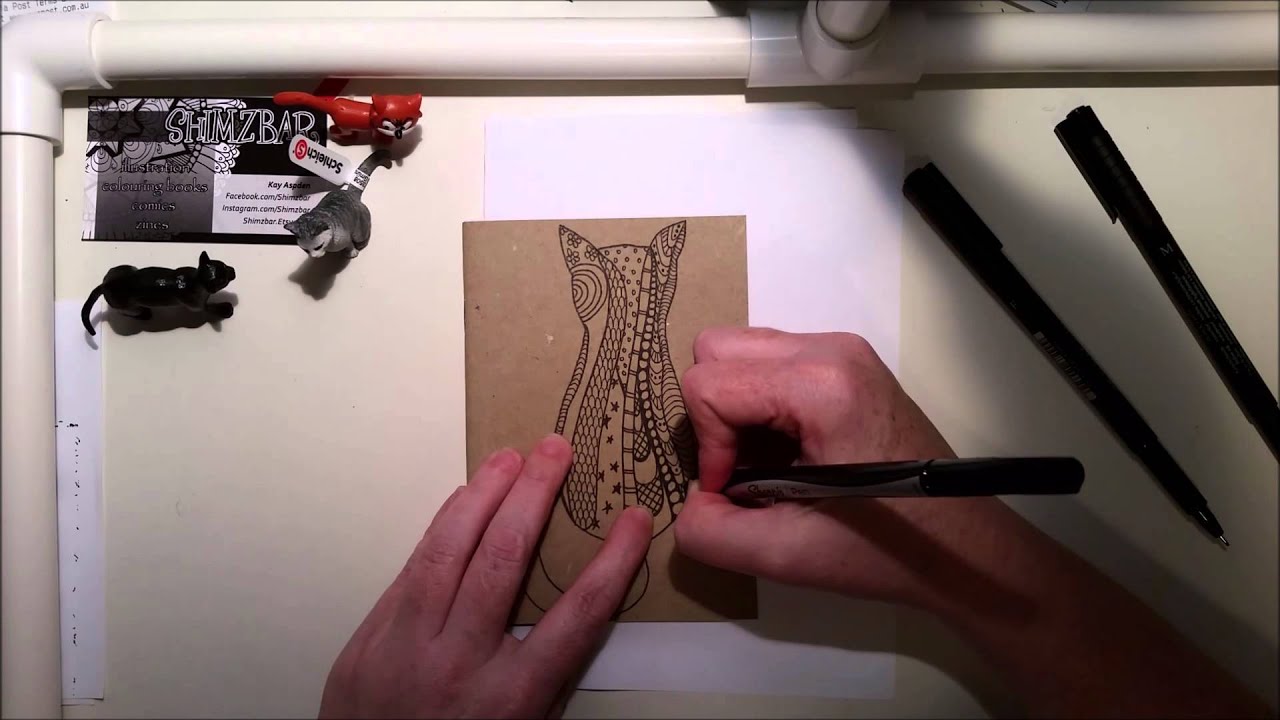 Hand-drawn notebook cover - cat design