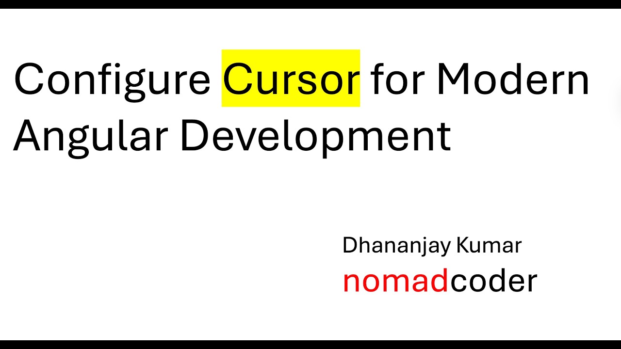 How to Configure Cursor for Modern Angular Development