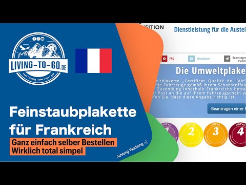 🇫🇷 Feinstaubplakette Frankreich. In zwei Minuten für 4,51€ bestellt. Für jedes WoMo wichtig.