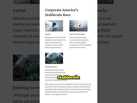 Big Companies Are Racing To Launch Stablecoin Thanks to The Genesis Act!