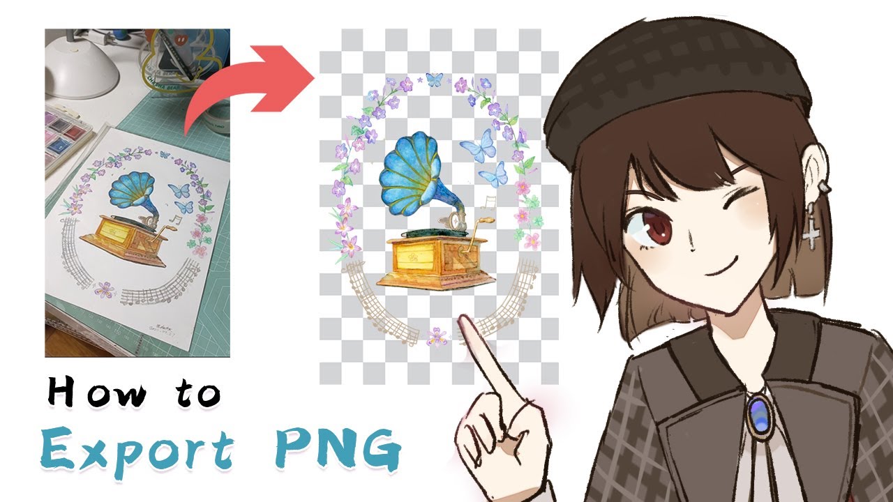 Tutorial: Export PNG file for scanned hand drawn Art with smooth edge on transparent background