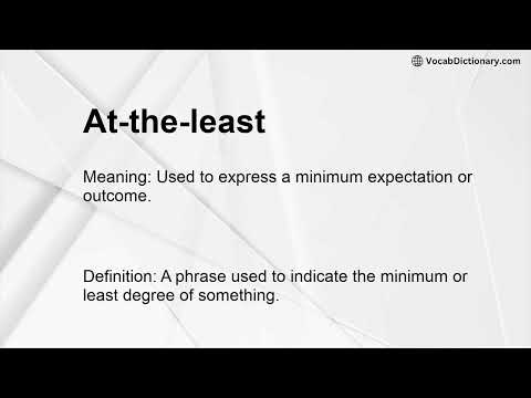 At-the-least Meaning