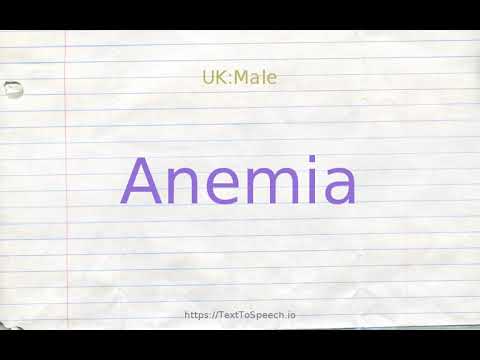 How to pronounce anemia