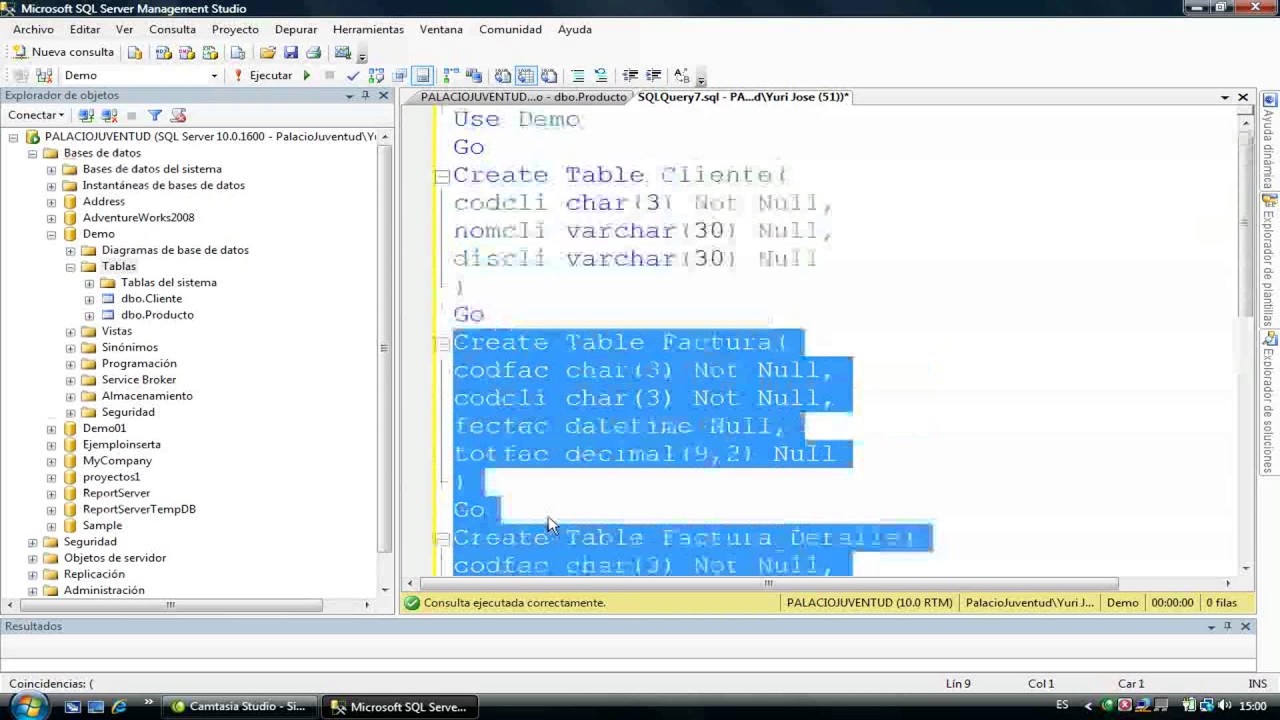 PROGRAMACIÓN TRANSACT CON SQL SERVER - Creando Tablas video4