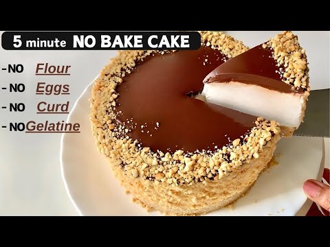 No Bake Cake in 5 Minutes! A quick and easy dessert! Minimal ingredients.