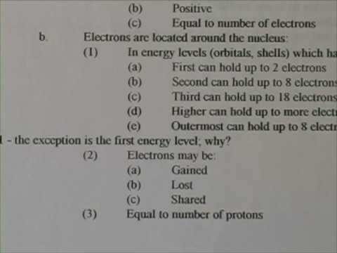 Pasto's biology matter Part B Atoms