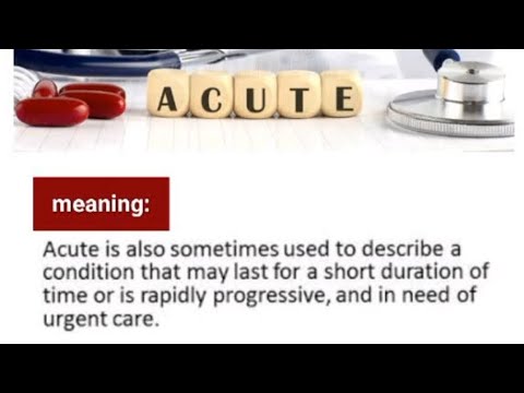 chronic vs acute|meaning, synonyms, diseases|medical terminology