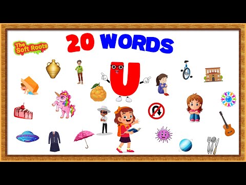 Words That Start with U | 20 Words From Letter U | Kids Learning | 20 Words from Each Alphabet
