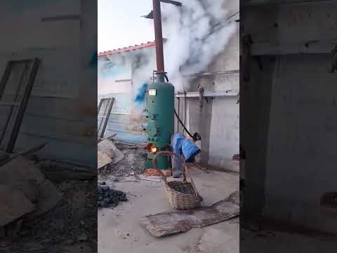 Coal-fueled boiler: generating steam#boiler #coal #steam #energy