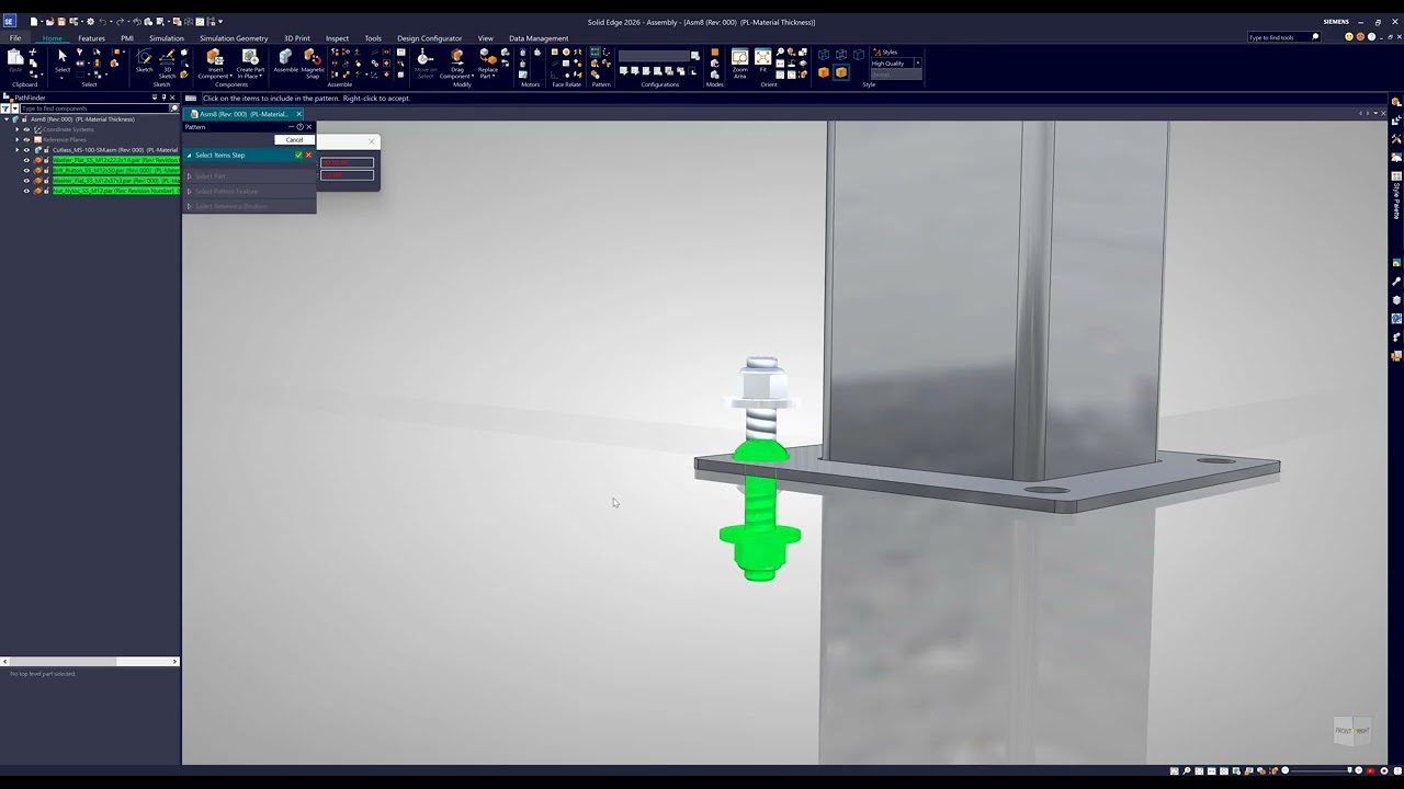 Solid Edge - Assembly - Pattern Components