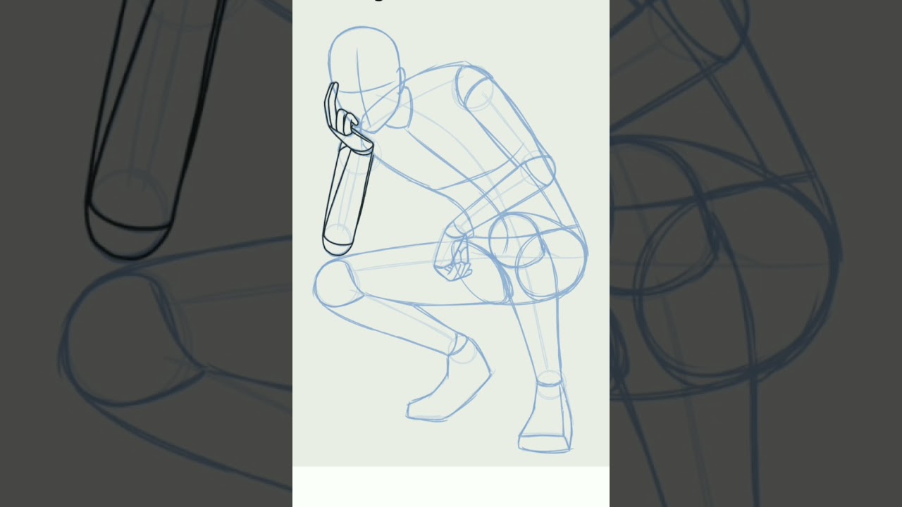 new crouching style pose draw ✍️😍 #short