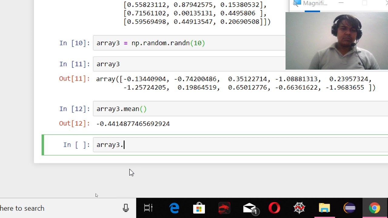 8. Random numbers and arrays generation using NumPy