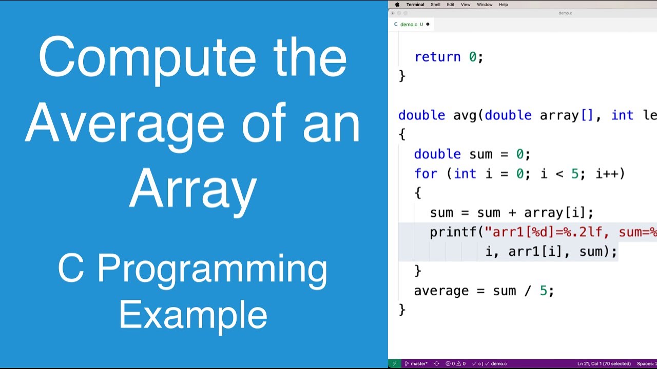 Compute the Average of an Array | C Programming Example