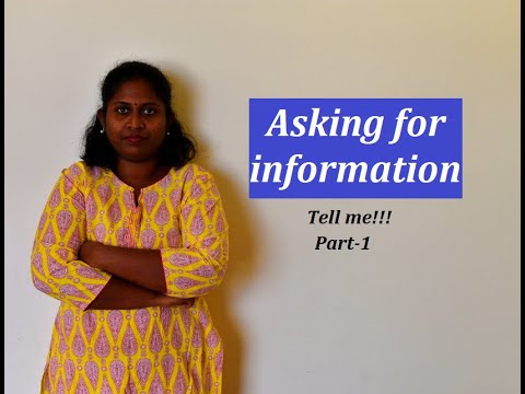 Asking for information (Tamil) | How to ask, tell me!!!