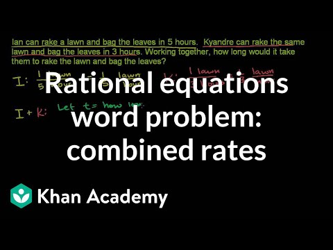 Applying rational equations 1 | Polynomial and rational functions | Algebra II | Khan Academy