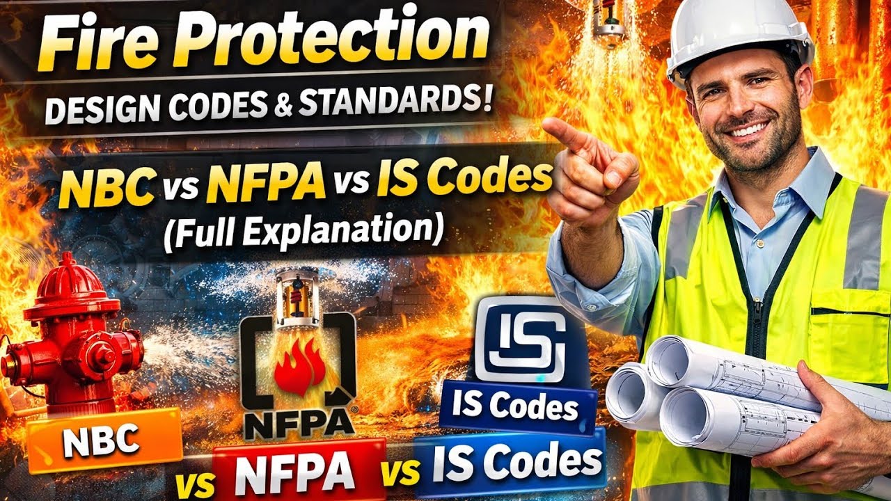 Fire Protection Design Codes & Standards | NBC vs NFPA vs IS Codes (Full Explanation)