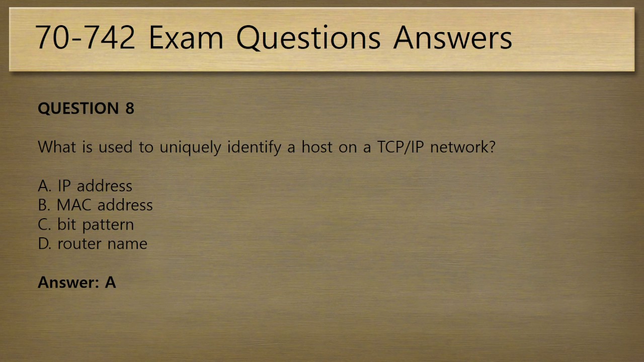 Microsoft 70-742 Practice Test