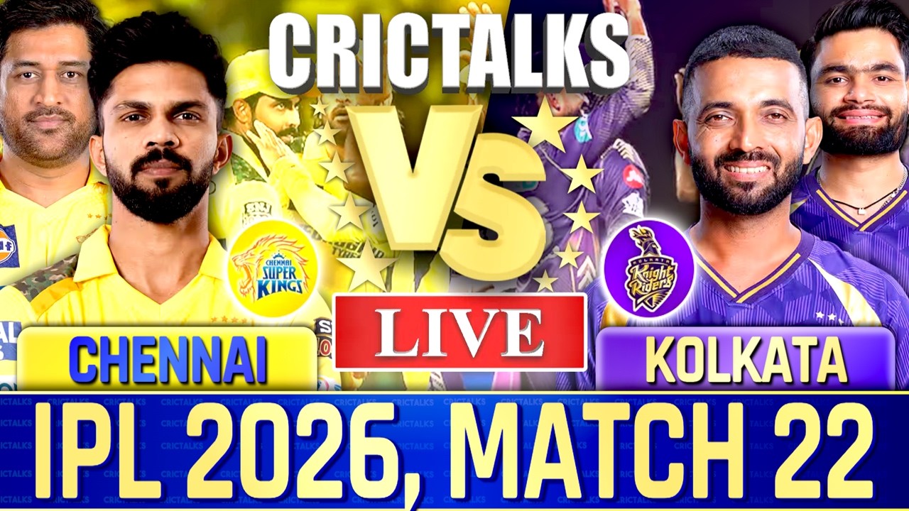 🔴 CSK vs KKR, IPL 2026, Cricket Live Match Today, Live Cricket Score Commentary - 10 Over