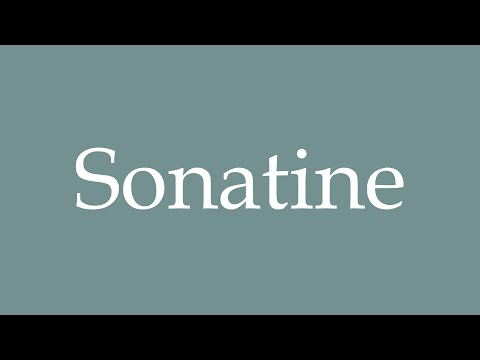 How to Pronounce ''Sonatine'' Correctly in French