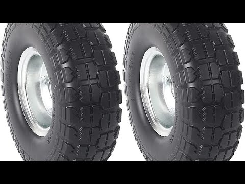 AR-PRO (2-Pack) 10-Inch Solid Rubber Tire Wheels - Replacement 4.10/3.50-4" Flat Free Tire