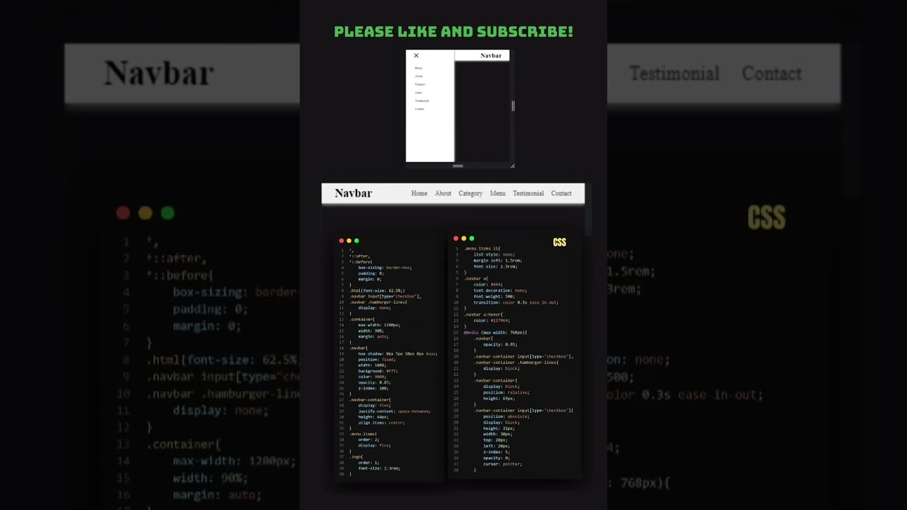 HTML&CSS Responsive navbar #html #css #programming #responsive #navbar