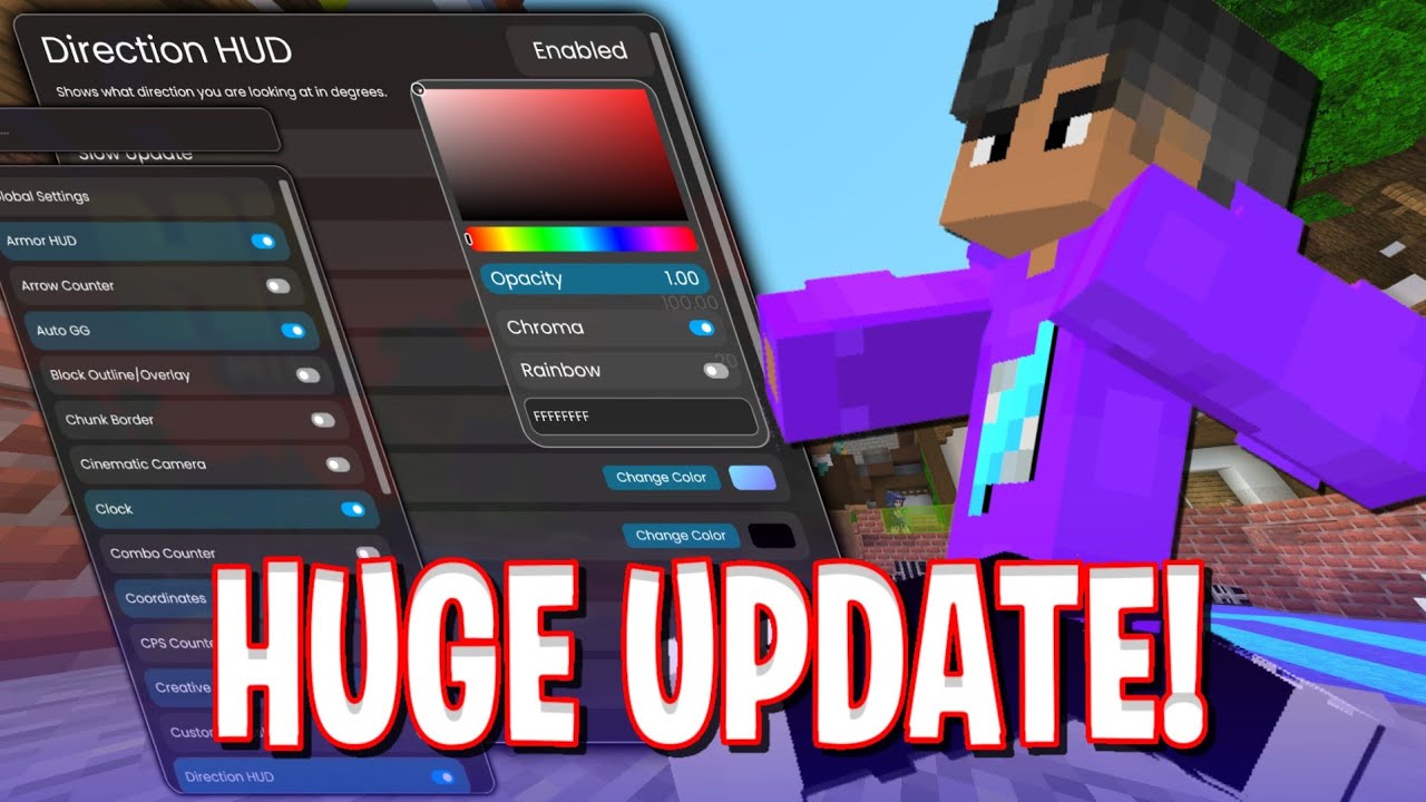 Onix Client Motion Blur, Snaplook & Cinematic Camera For Minecraft Bedrock!
