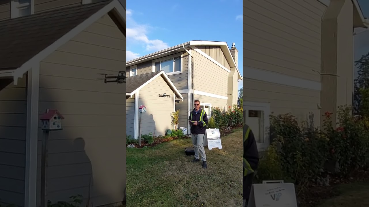 Using inspection drone to check rain gutters. https://victoriaairphotos.com/roof_inspections.html