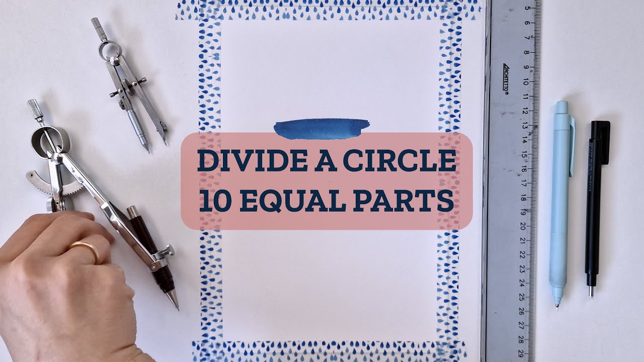 How to divide a circle into 10 equal parts (without a protractor)