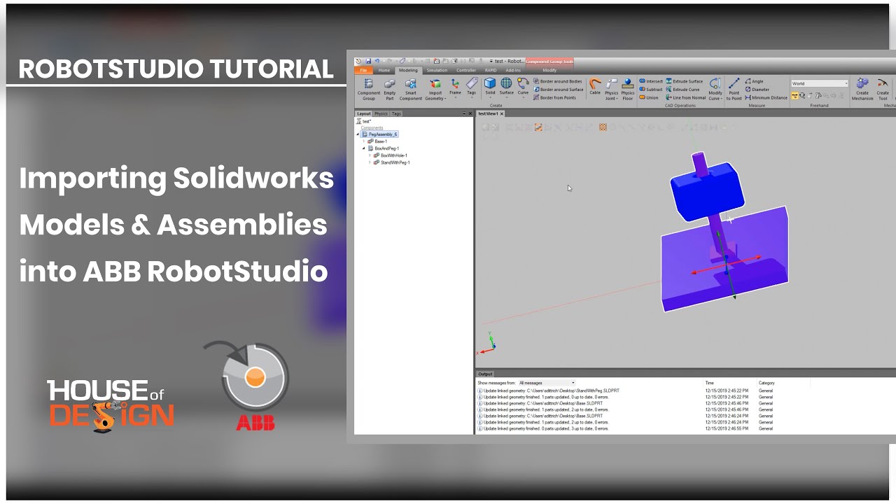 ABB RobotStudio Tutorial - Importing Solidworks Models and Assemblies into Robotstudio