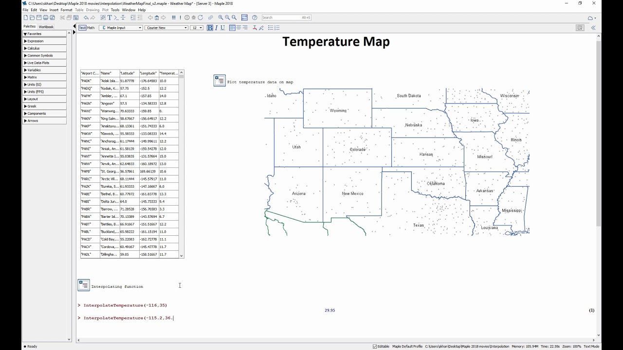Interpolating Unstructured Data in Maple