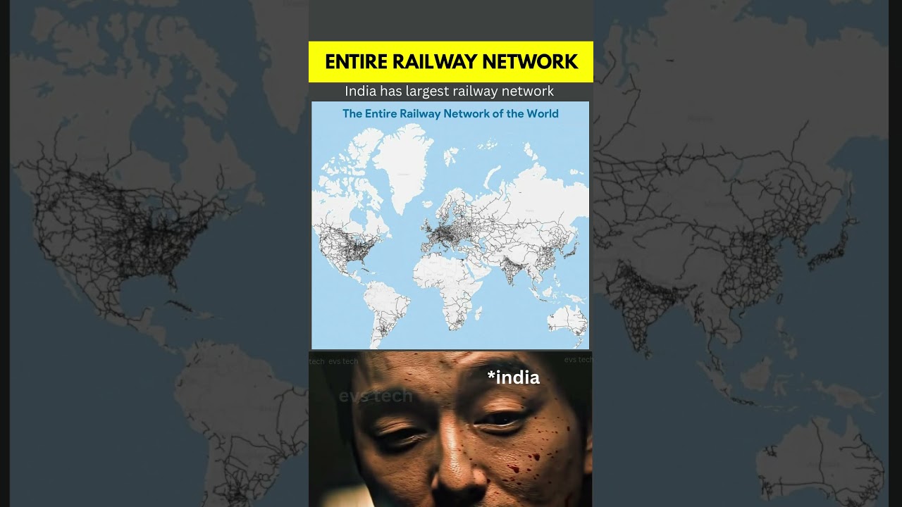 🌍 Entire Railway Network of the World in One Map! 🚂 #railway