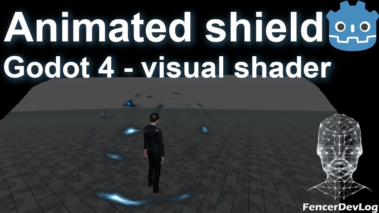 Godot 4: Animated shield as a visual shader (tutorial)