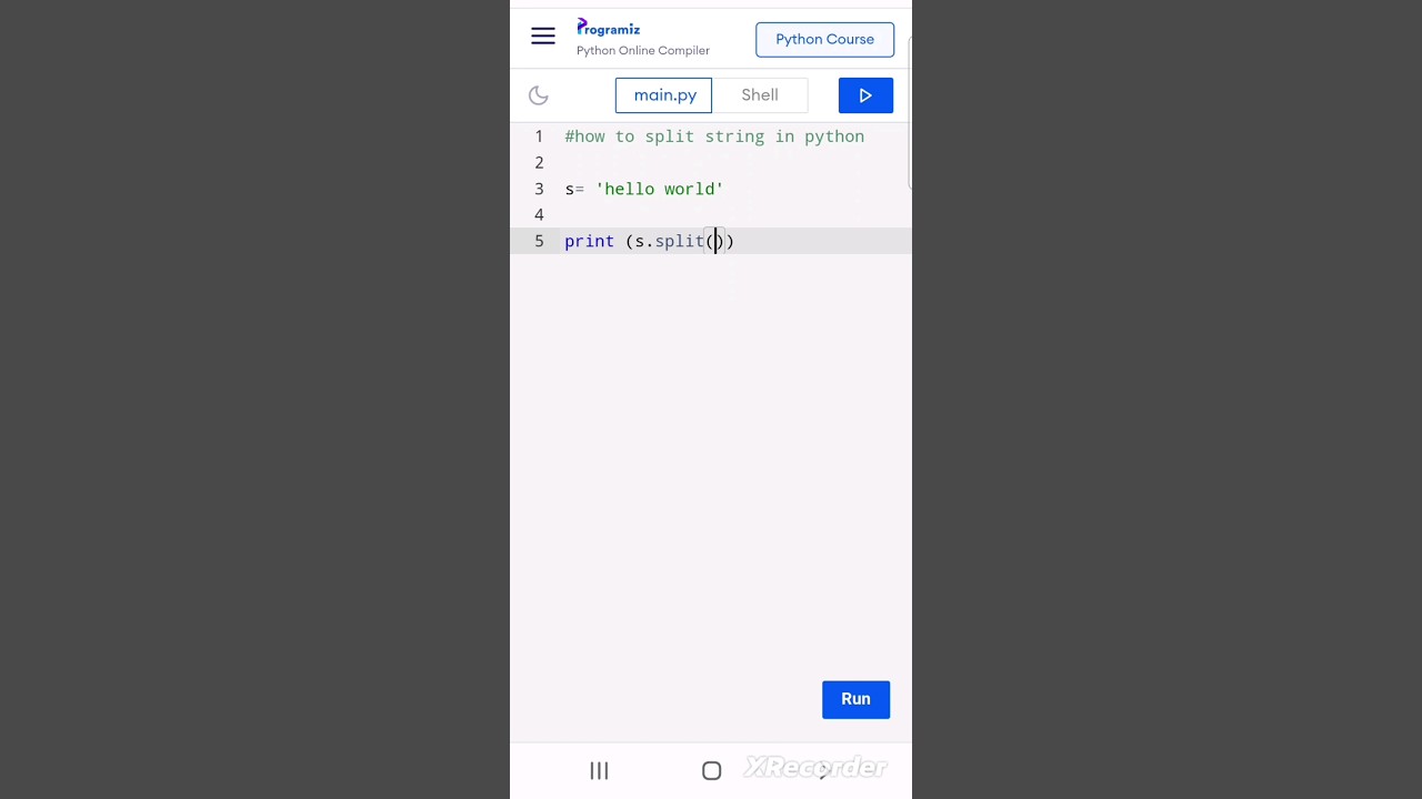 how to split string in python🤞using one line code #shorts #python #programming #coding