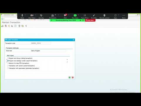 Create Custom Transaction Codes in ABAP