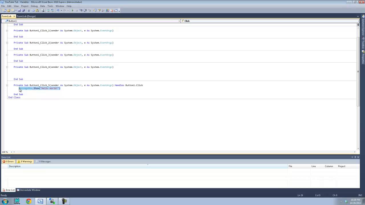 Visual Basic Tutorial - Variables - 1