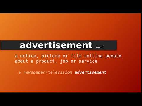 Meaning of advertisement , Definition of advertisement