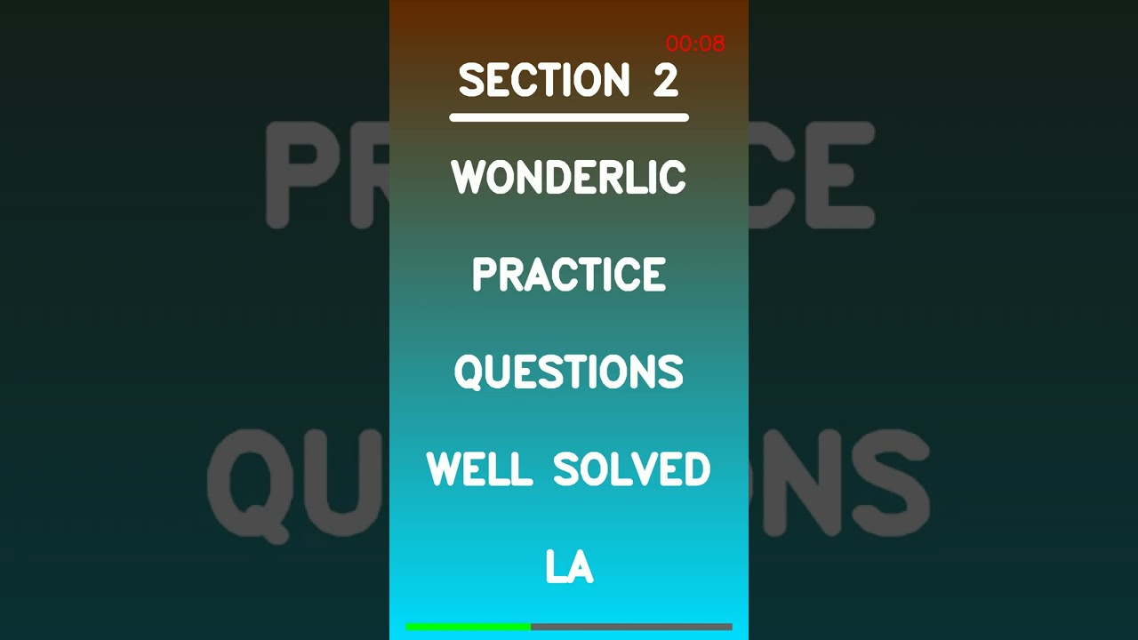 Wonderlic Practice Questions Well Solved La Latest