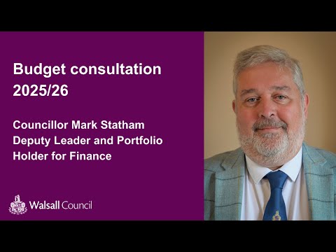 Councillor Mark Statham speaks on the Walsall Budget Consultation 2025/26