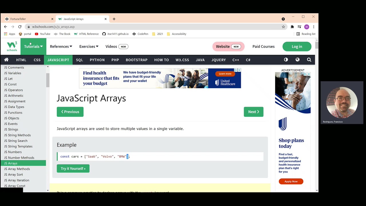 Code The Fortune Teller in JavaScript