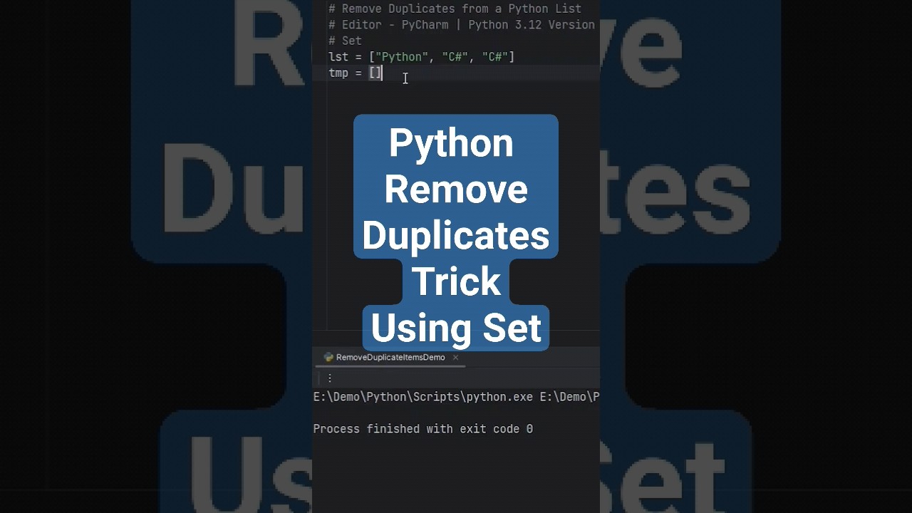 Python Remove Duplicates Trick Using Set #shorts #shortsvideo