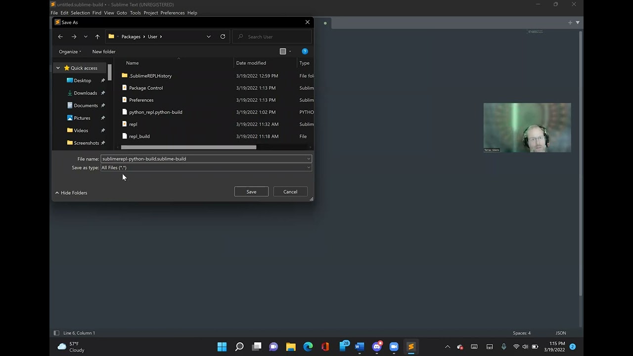 Sublime REPL Python setup instructions