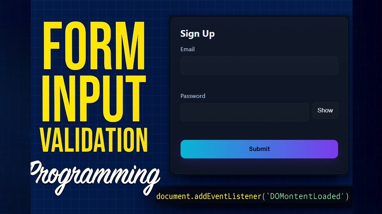 Form Input Validations Part 2  JavaScript Programming Tutorial #speedcode #html #css #coding