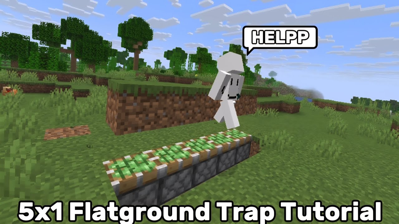 5x1 Flatground trap tutorial (Very easy) Minecraft