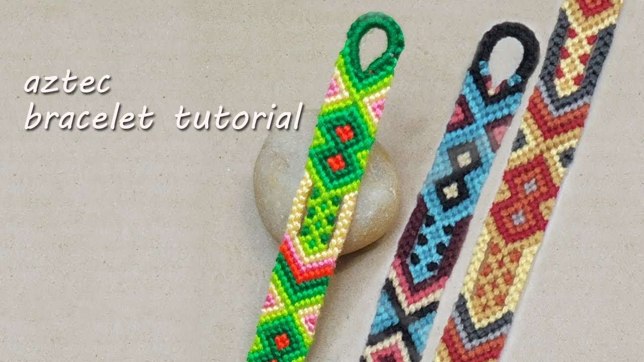 Thin Aztec Friendship Bracelet Tutorial || yarnuelle