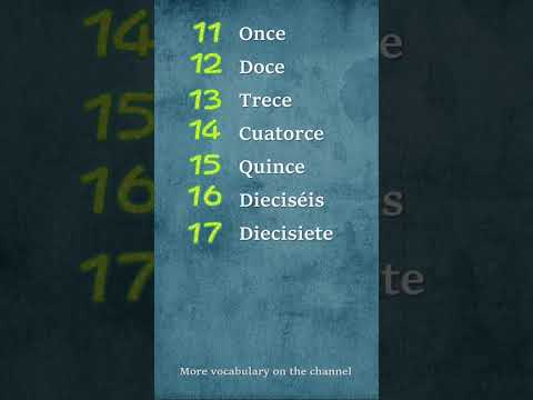 numbers from 11 to 20 in spanish